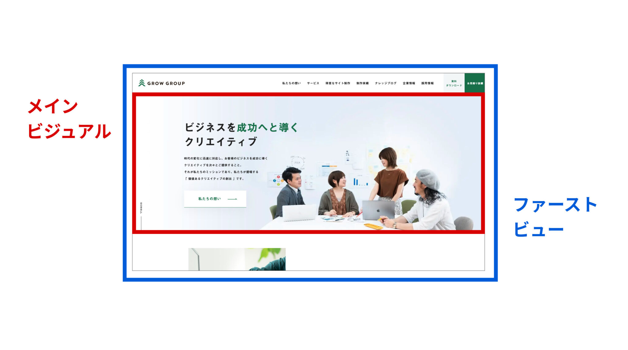 Webサイトのメインビジュアルはどう作る？目的、種類、事例を紹介！ | GrowGroup